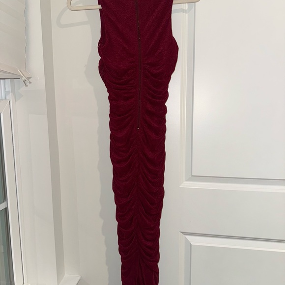 privy | Dresses | Privy Burgundy Backless Ruched Dress | Poshmark